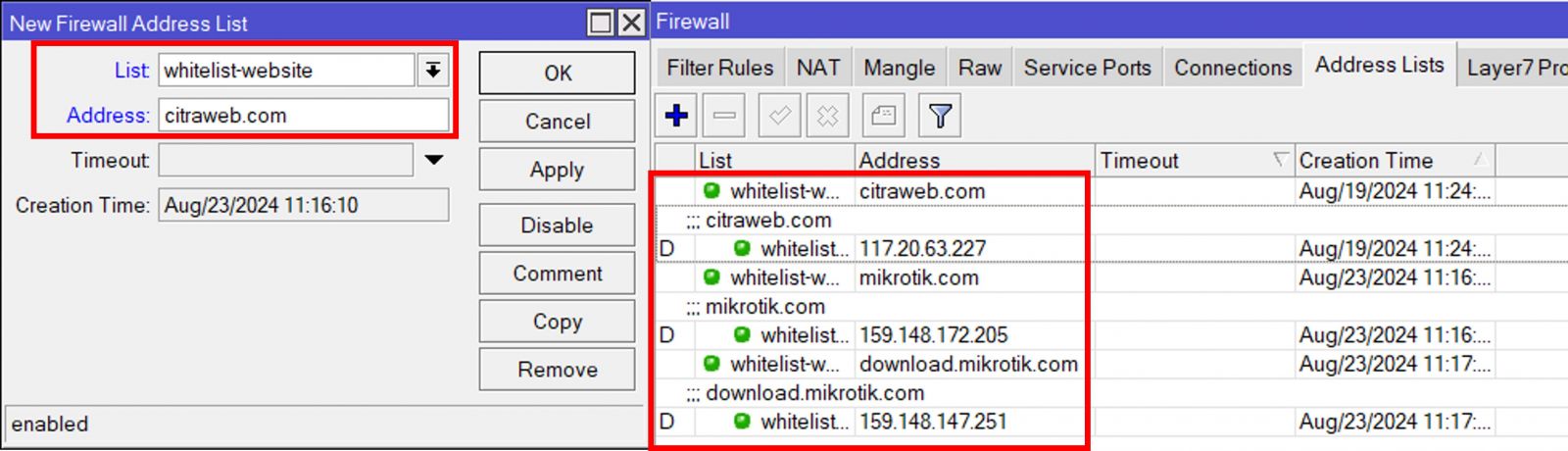 Citraweb.com : Web Filtering Mikrotik